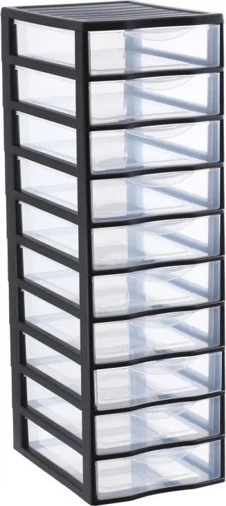 SUNDIS Úložný box s 10 zásuvkami, antracit, OFFICEMIX A4