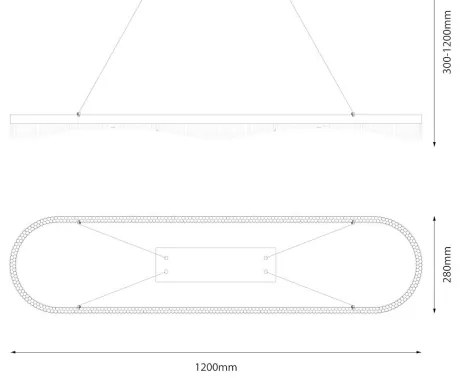 LED Lustr na lanku LED/45W/230V zlatá
