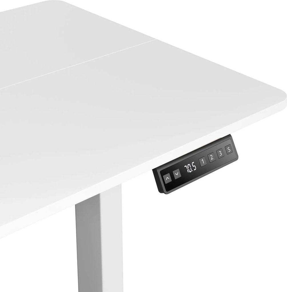 Elektrický psací stůl 140 x 60 cm Biago - bílý