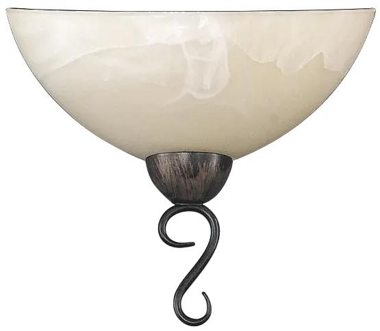 Fisher & Honsel 31341 Antik, nástěnné svítidlo, 1x40W E14, antická hnědá/šampaň sklo, šířka 24cm