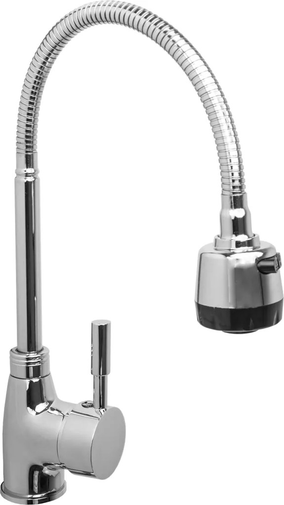 Gamma Flex, vysoká dřezová baterie s flexibilním ramenem, chromová, GMA-BFX-CH