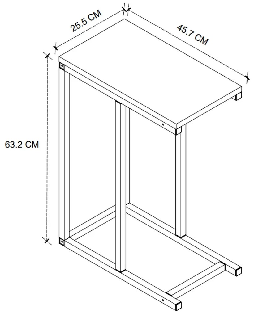 Odkládací příruční stolek PAOLINI borovice
