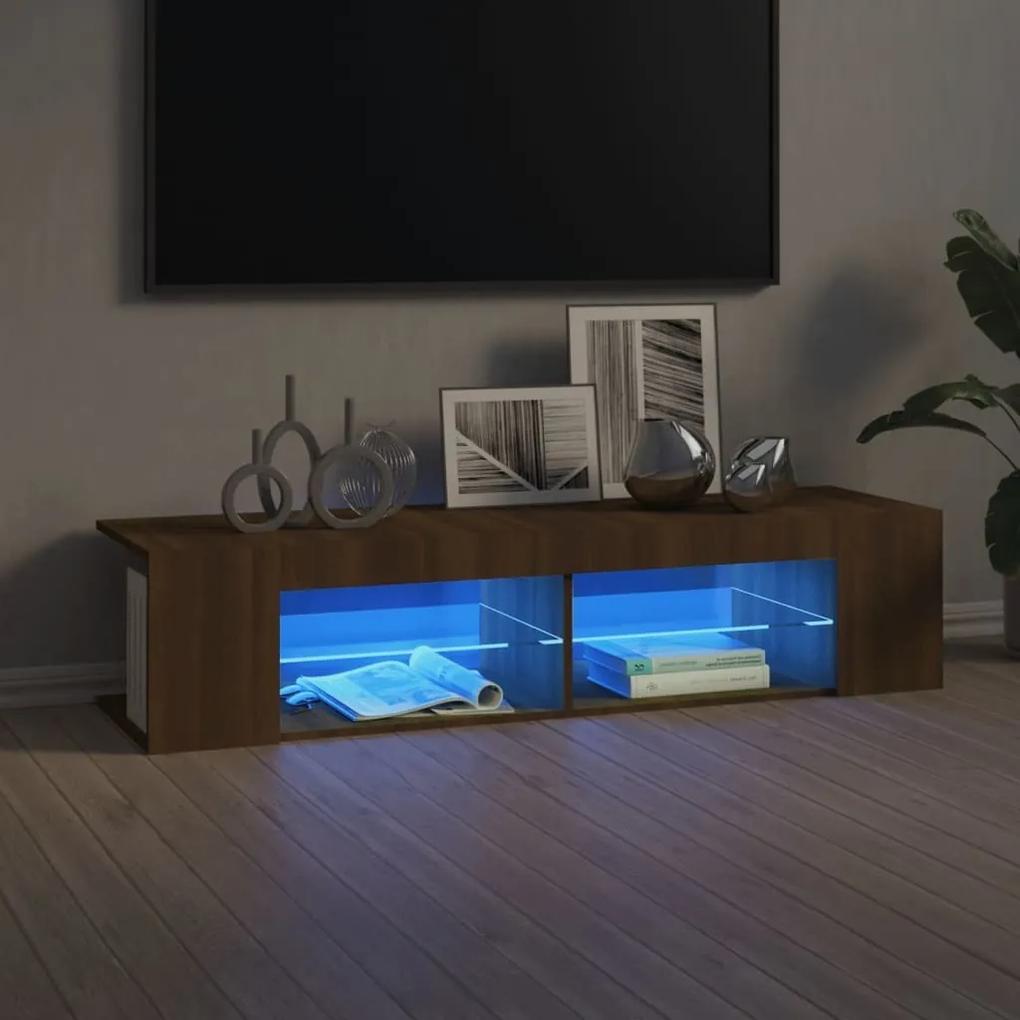 vidaXL TV skříňka s LED osvětlením 135x39x30 cm [804231] Barva: kouřový dub