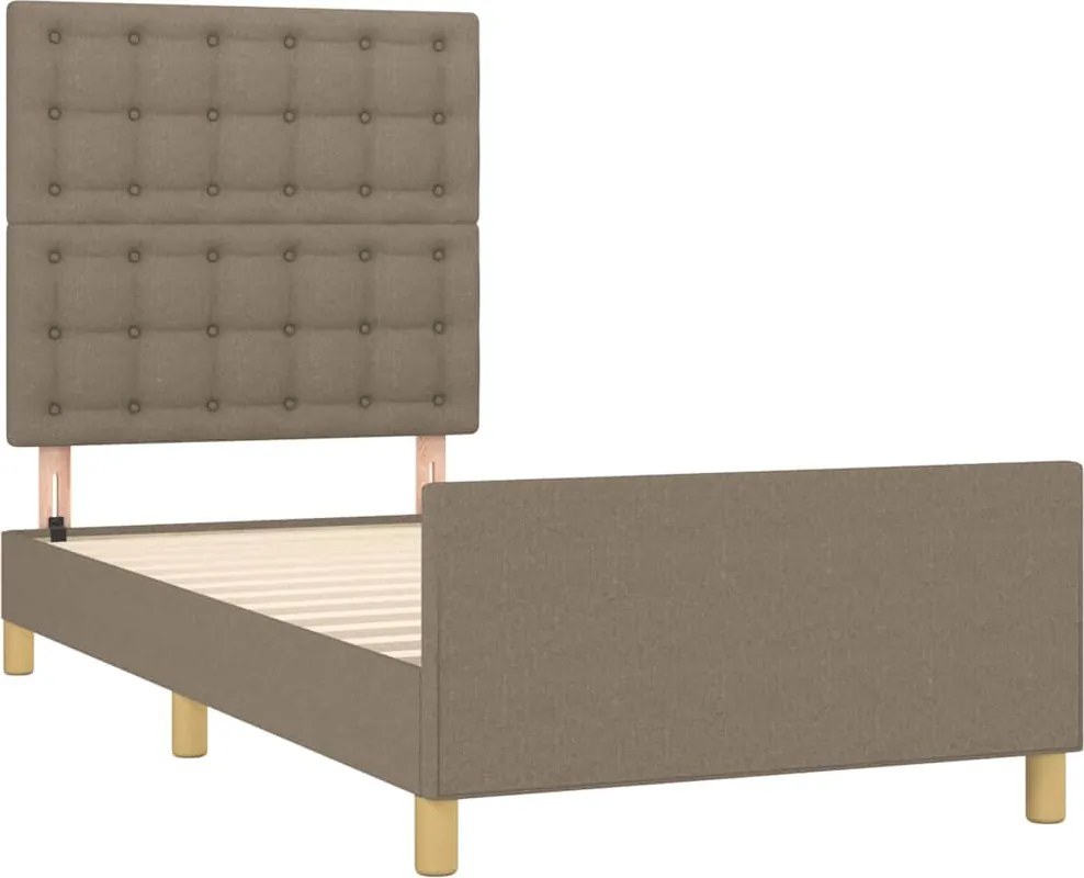 Rám postele s čelem taupe 90x190 cm textil 3125345