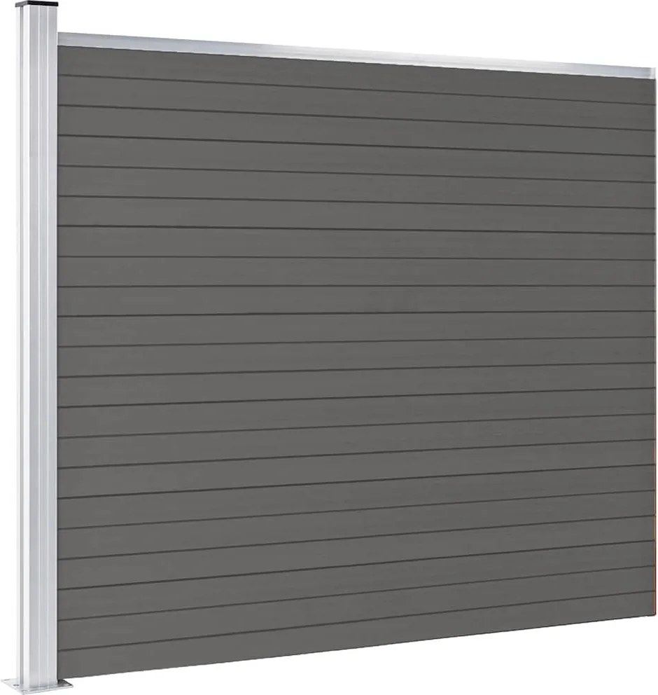 Plotový dílec WPC 175 x 146 cm šedý 148983