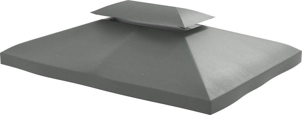 Náhradní střecha Outsunny pro kovový pavilon 3x4m, voděodolná střecha s dvojitou vrstvou, náhradní potah pro zahradní pavilon, party stan, altán, poly
