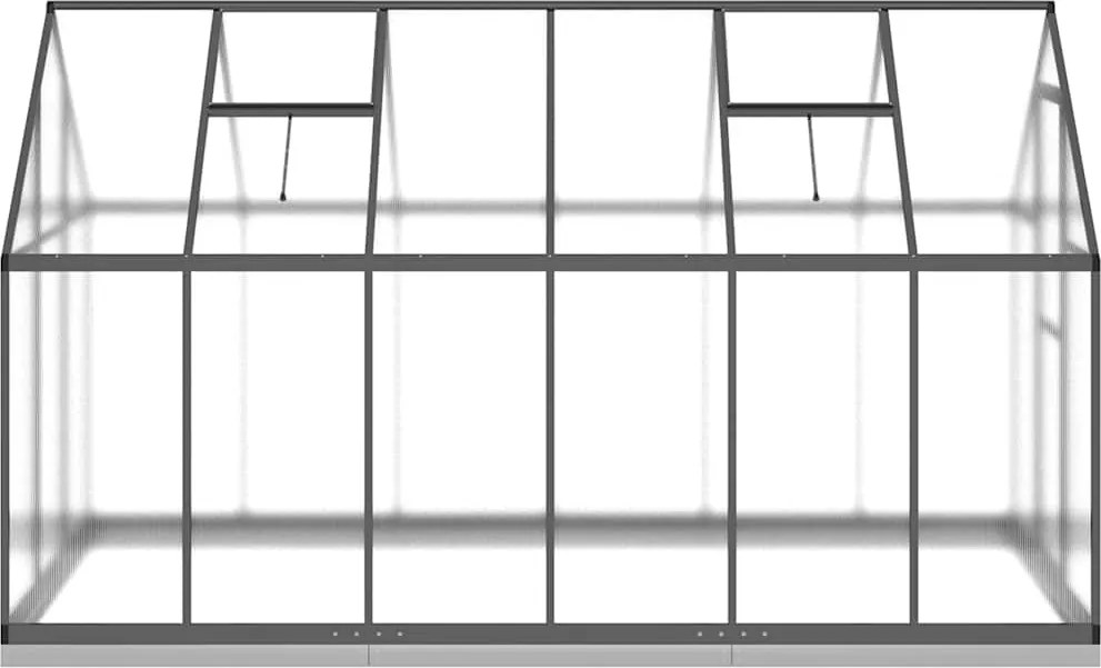 Skleník s podkladovým rámem antracitový 334x169x202 cm hliník 3266331