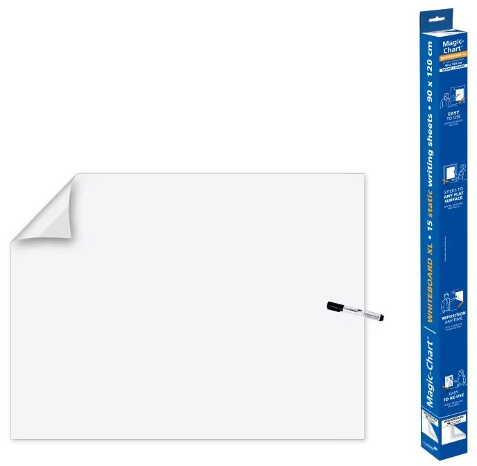 Bílá popisovací fólie Legamaster Magic-Chart XL, 15 listů, 900 x 1200 mm