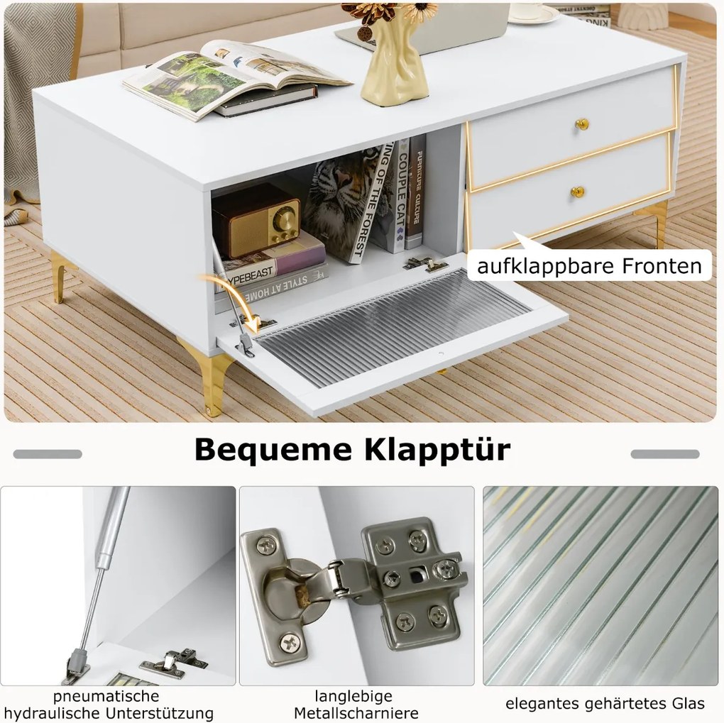 Costway TV stolek pro 55 palcový TV se zásuvkami konzolová skříňka TV konzole