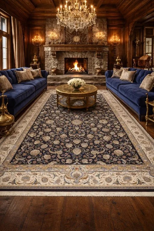 BE Koberec Sultan 1200 Dark Blue - modrý obdélníkový Rozměr: 150x225 cm