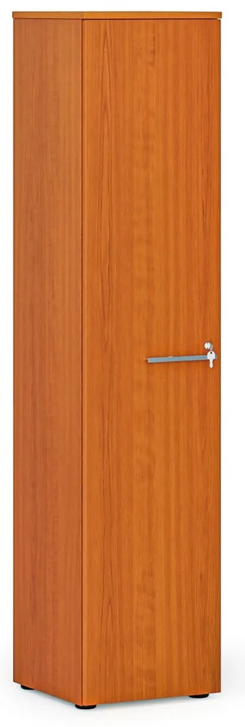 Úzká kancelářská skříň PRIMO WOOD, 400 x 420 x 1781 mm, třešeň