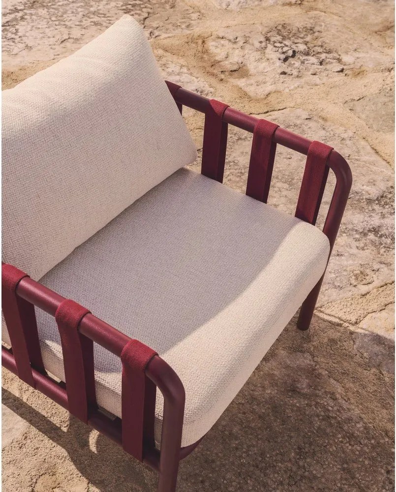 Červený/béžový hliníkový zahradní lounge set pro 4 osoby Omala – Kave Home