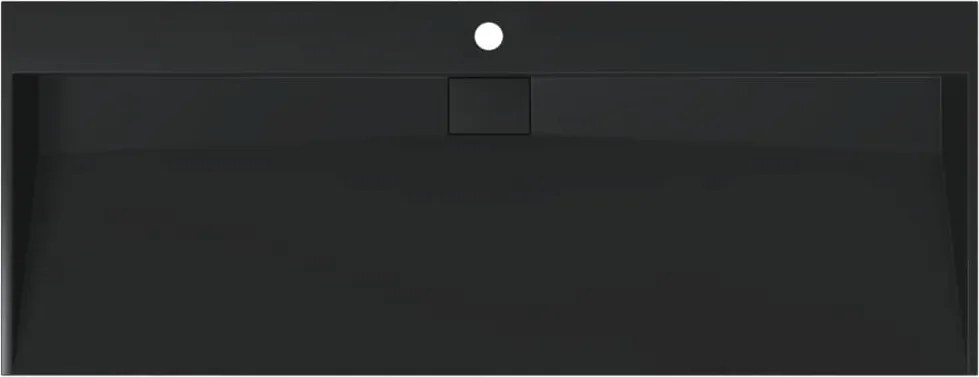 Umyvadlo 120 x 46 x 11 cm minerální/mramorový kompozit černé 155983