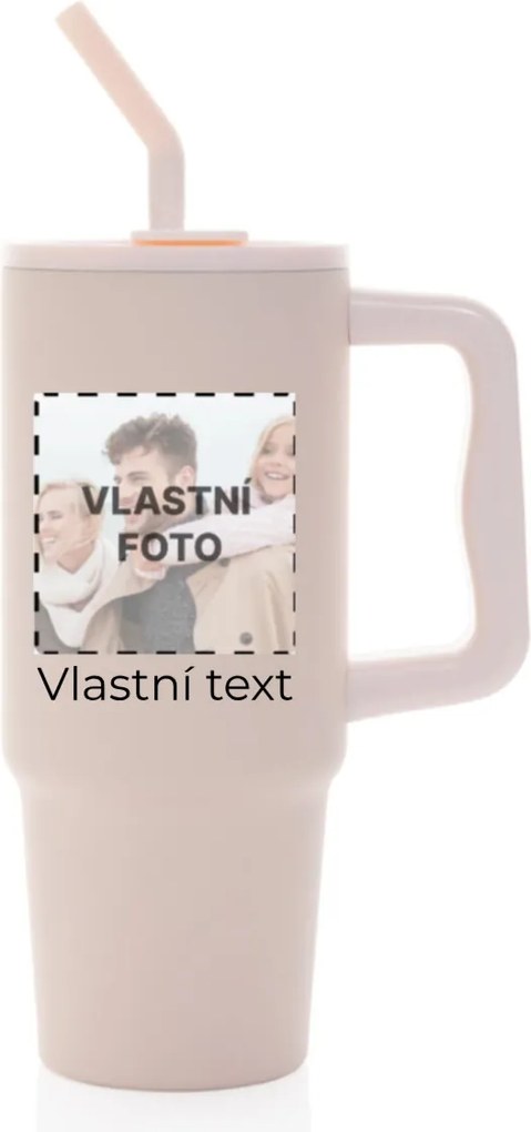 Personalizovaná nerezová termoska s barevným víčkem s fotografií