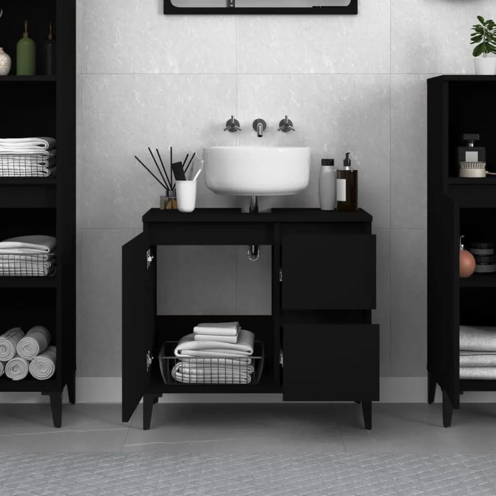 vidaXL Koupelnová skříňka 65 x 33 x 60 cm kompozitní dřevo [819829] Barva: Černá