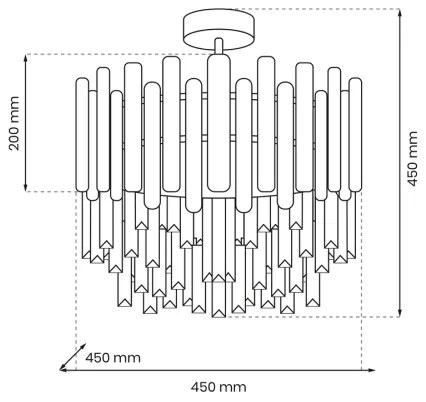 Lustr na tyči ASPEN 6xE14/40W/230V matný chrom