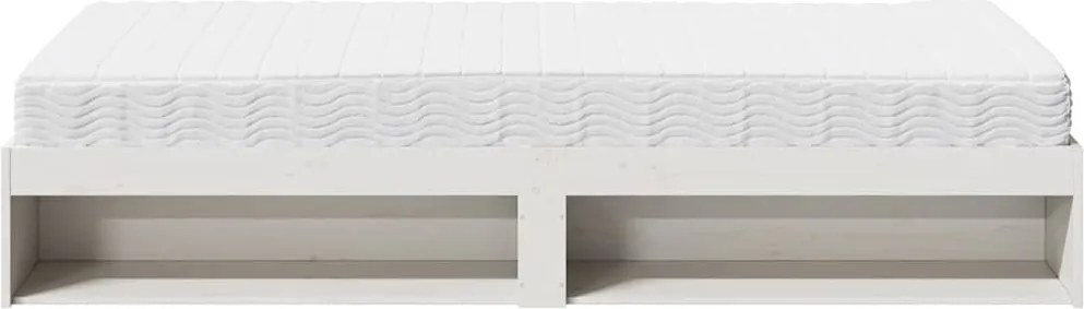 Válenda s matrace bílá 100 x 200 cm masivní borovice 3324593