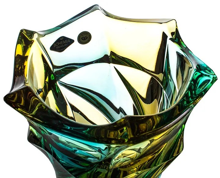 KŘISTÁLOVÁ VÁZA BOHEMIA FLAMENCO LEMON 380MM