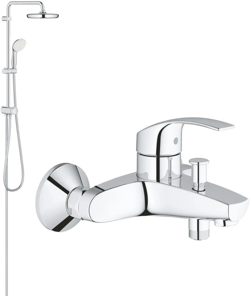 Set sprchová sada Grohe New Tempesta 26381001, vanová baterie Grohe Eurosmart 33300002