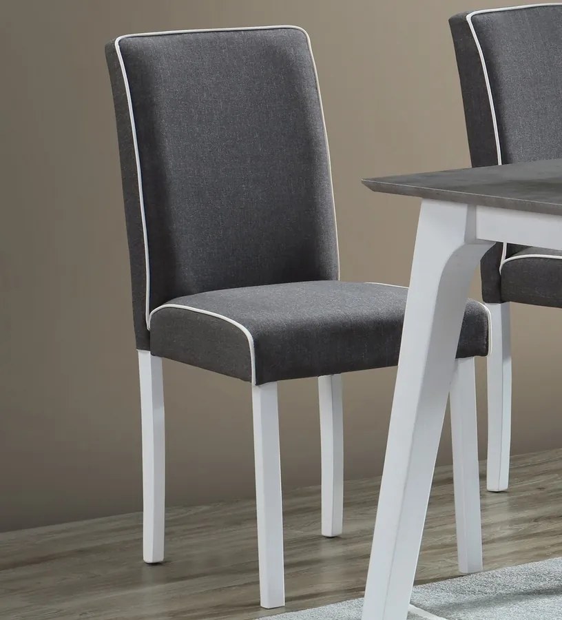 Měkká jídelní židle s čalouněním z ekokůže v šedé barvě KN1218