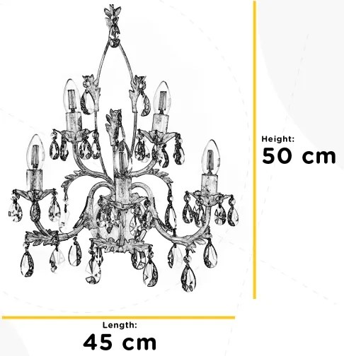 ONLI - Nástěnné svítidlo TERESA 5xE14/6W/230V bronzová