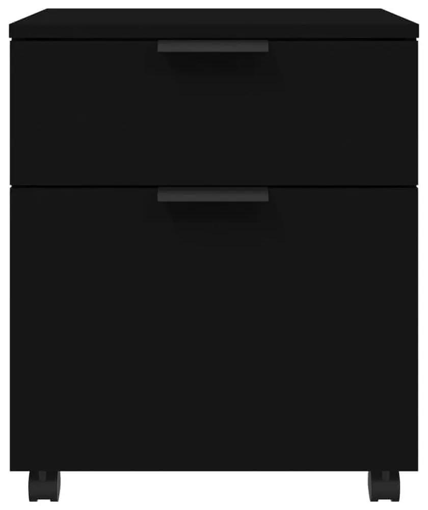Petromila Mobilní kartotéka na kolečkách černá 45 x 38 x 54 cm kompozit