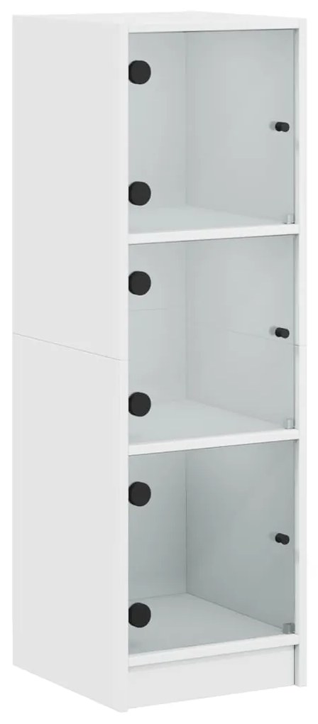 vidaXL Highboard se skleněnými dvířky bílý 35 x 37 x 109 cm