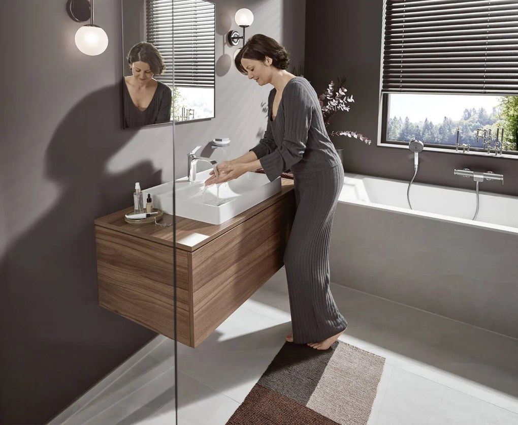 Hansgrohe Vivenis, umyvadlová baterie 110, s výpustí, EcoSmart, chromová, 75020000