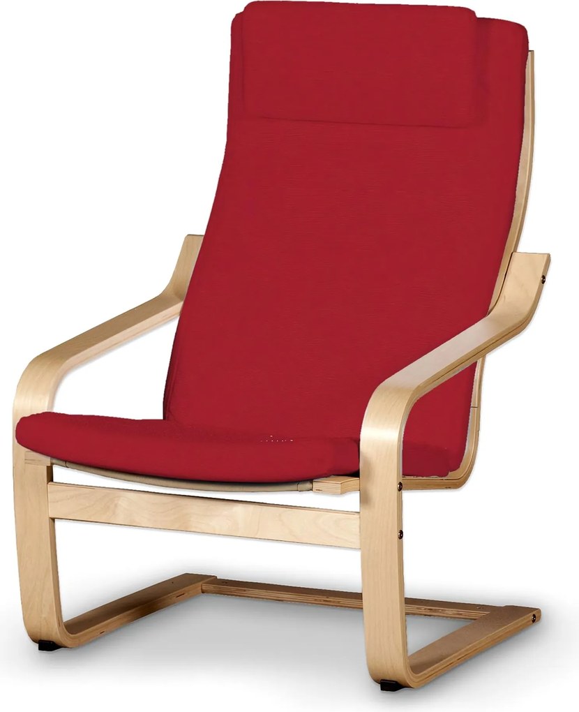 Sedák na křeslo IKEA Poäng II barva červená látka pletený vzor