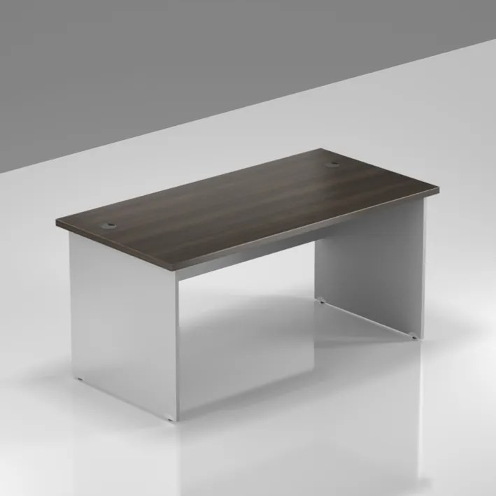 NABYTEK-DESIGNOVY.CZ - BKA14 07 - Kancelářský stůl Komfort, dřevěná podnož, 140x70x76cm, kaštan/šedá