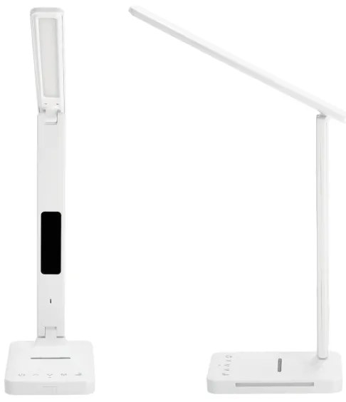 LED Stm. lampa s bezdr. nab. QI, displejem a USB portem LED/7W/230V 3000-6000K