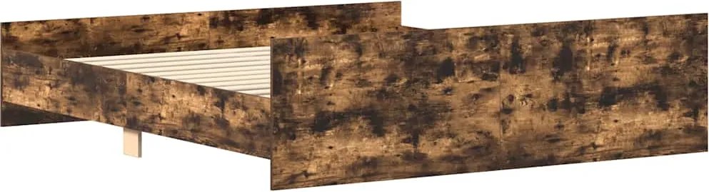 Rám postele s hlavovým a nožním čelem kouřový dub 160 x 200 cm 3203765