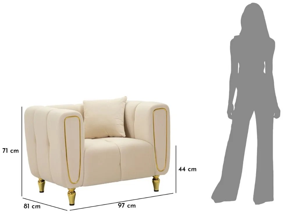 Designové křeslo Baudouin krémové