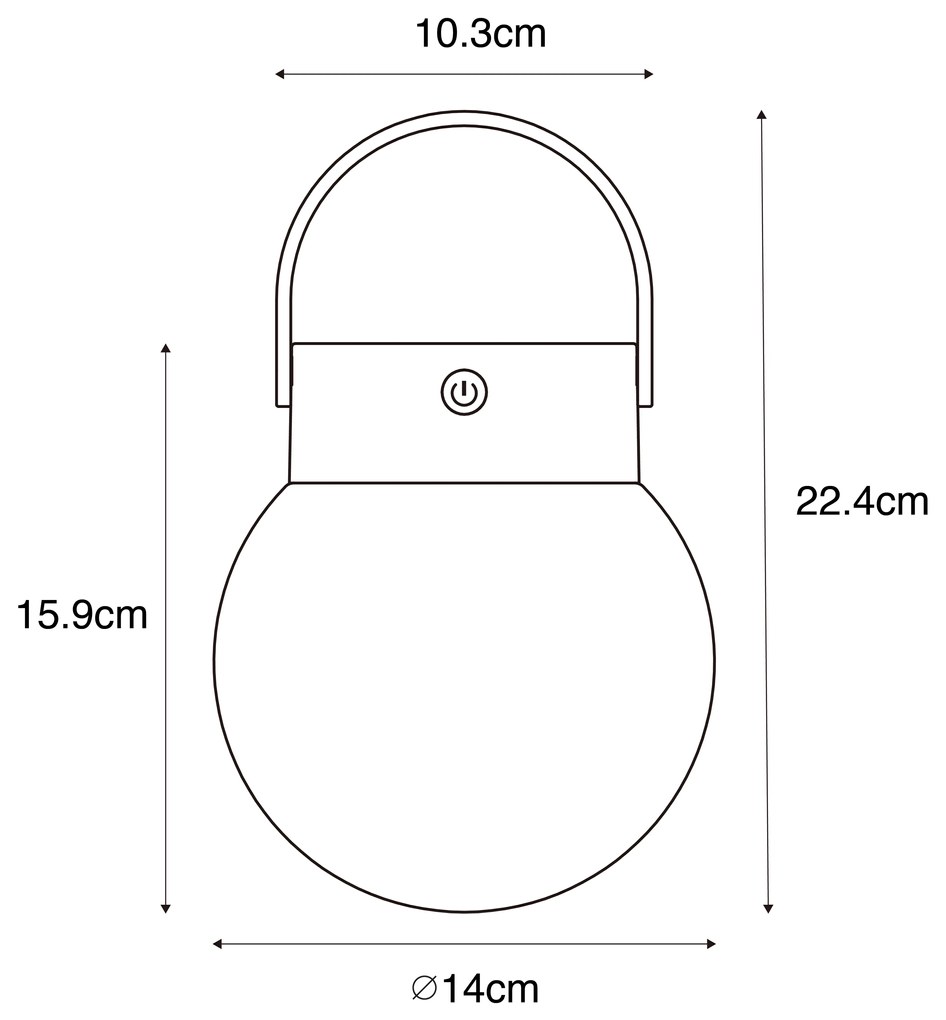 Venkovní závěsné svítidlo černé včetně LED 3-stupňové stmívatelné solární - Cornelia