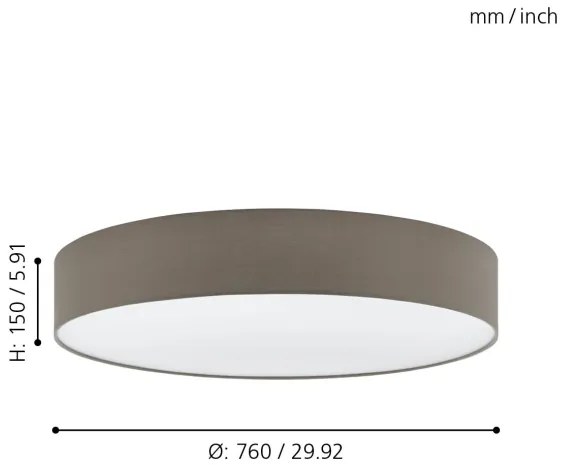 Eglo 97616 - Stropní svítidlo PASTERI 5xE27/60W/230V 76 cm