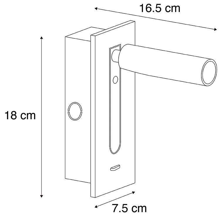 Moderní nástěnná lampa tmavě bronzová vč. LED - Plaza