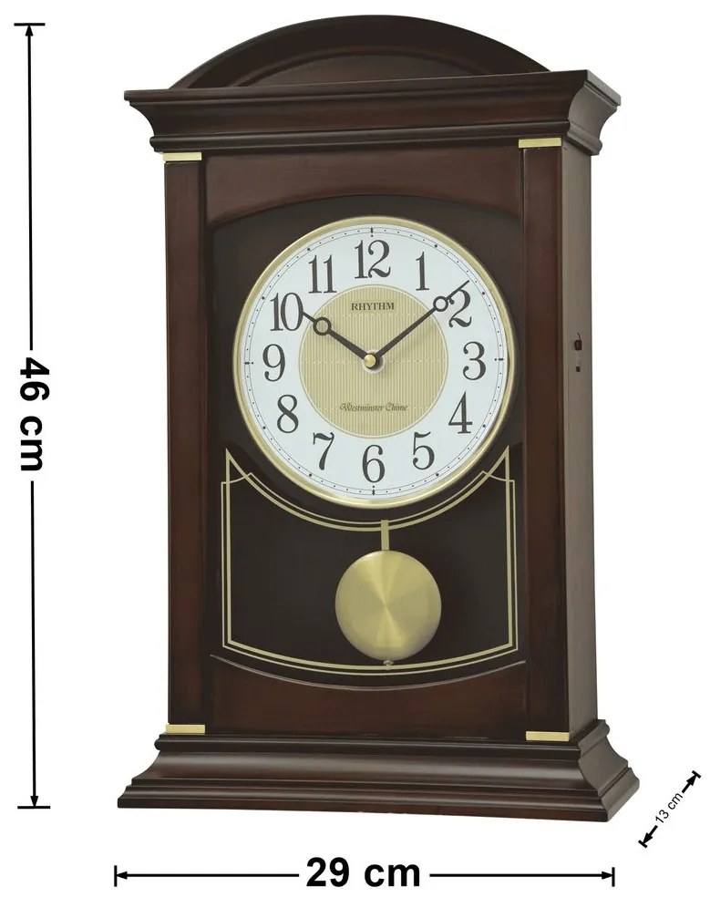 Rhythm CRJ758UR06 - Stolní hodiny 46 cm vysoké se špičkovými melodiemi