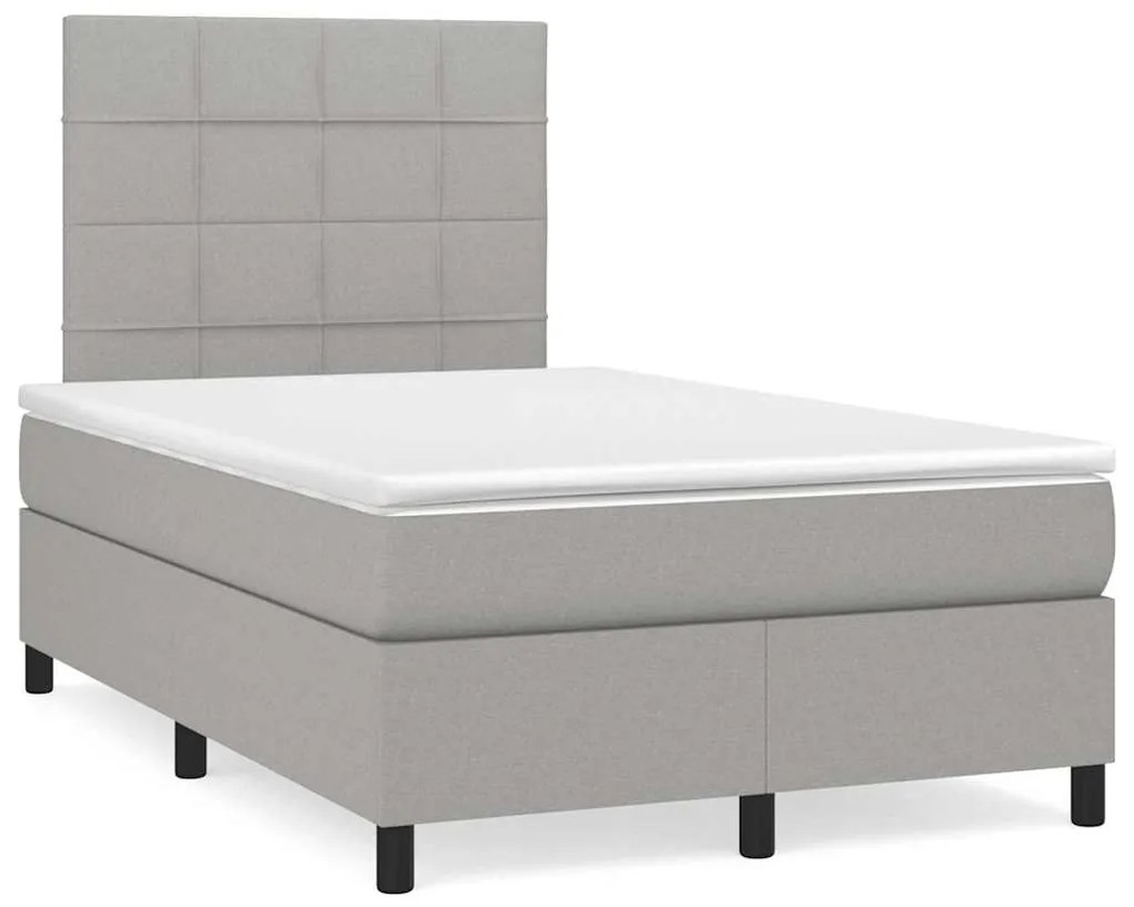 Box spring postel s matrací a LED světle šedá 120x190 cm textil 3270197