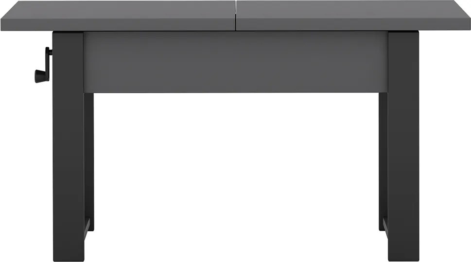 Rozkládací polohovací konferenční stolek HOGO 3v1 | 120-157x62,5-74,5x67 cm | síla horní desky 32 mm | tmavě šedá/černé nohy