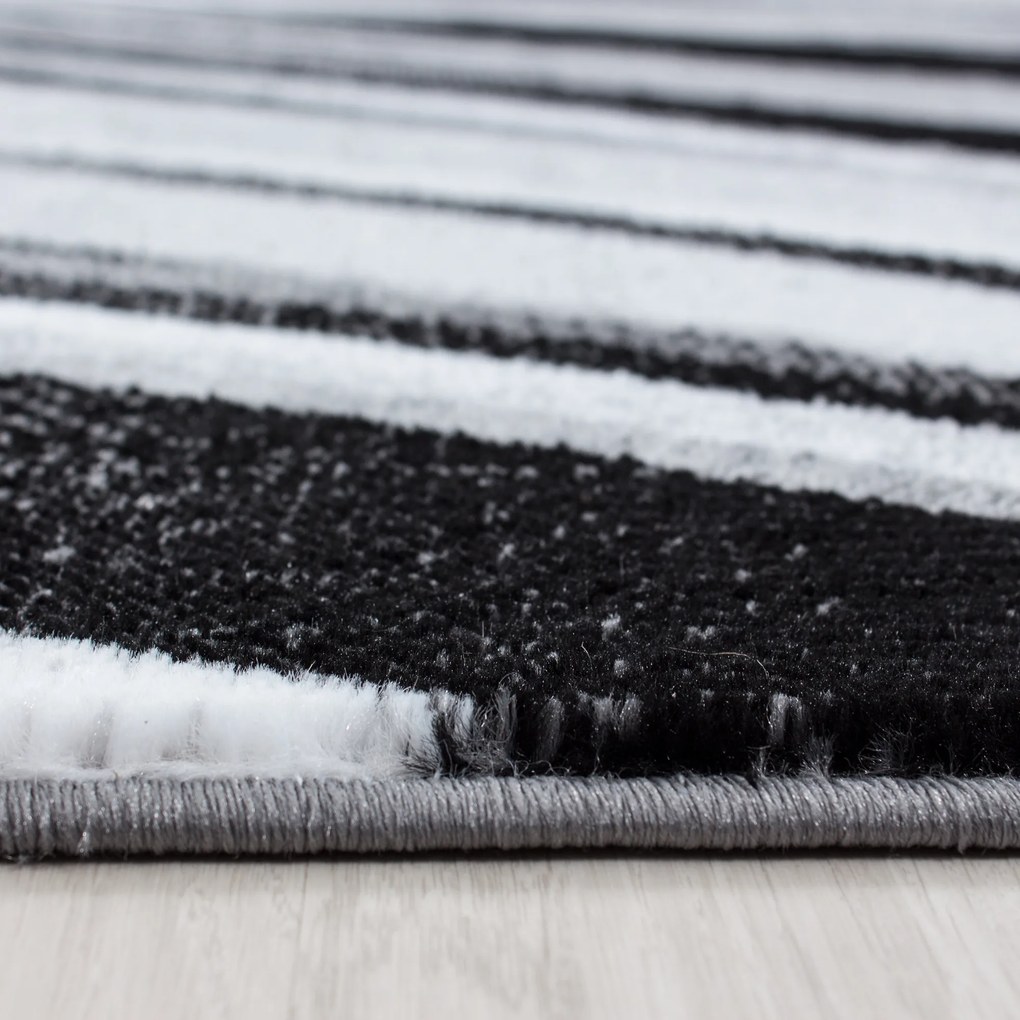 Ayyildiz, Kusový koberec Parma 9210 black, 80x300, šedá, chodba / předsíň