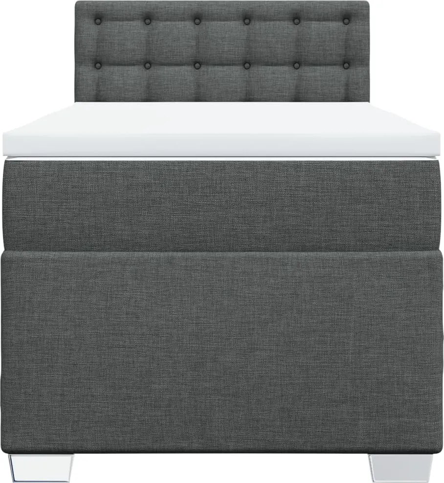 Box spring postel s matrací tmavě šedá 100 x 200 cm textil 3285814