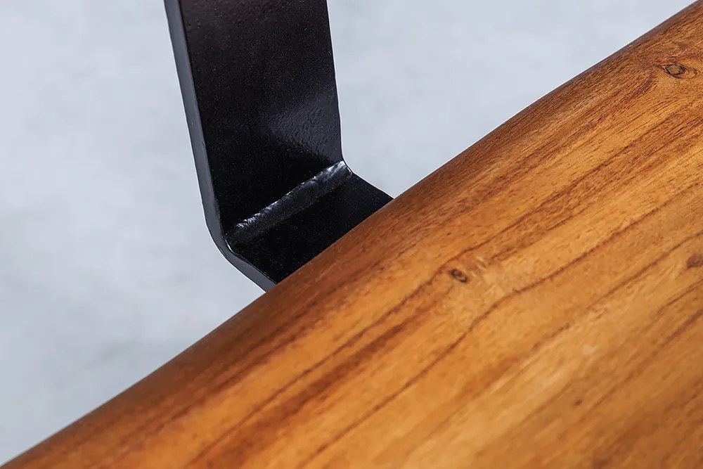 Designová lavice s opěrkou Massive Honey 200 cm akácie 40mm