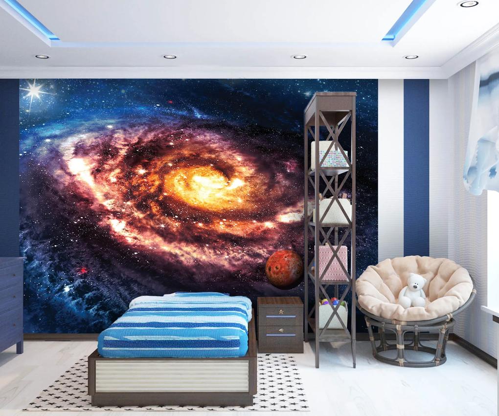 Malvis ® Tapeta Zářivá galaxie Vel. (šířka x výška): 288 x 200 cm