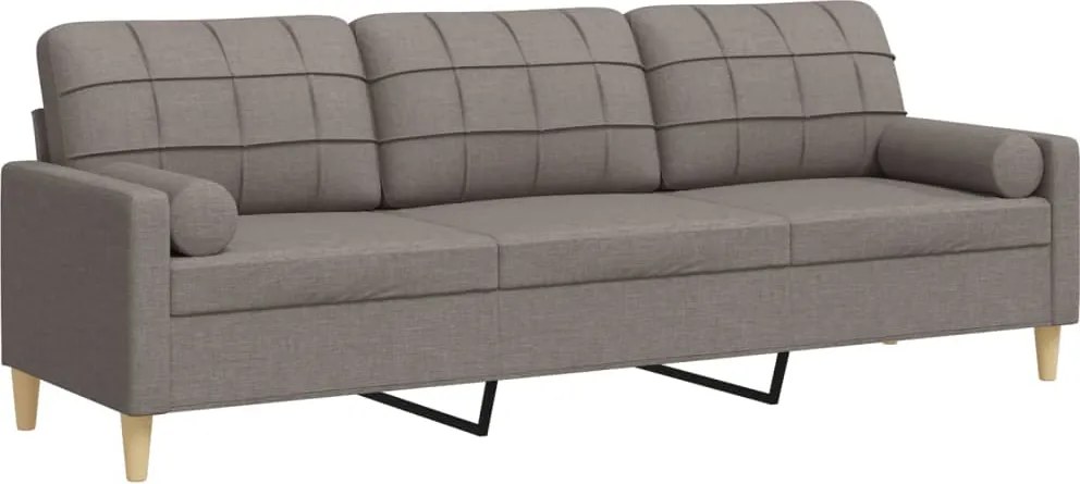 3místná pohovka s polštáři taupe 210 cm textil 3278208