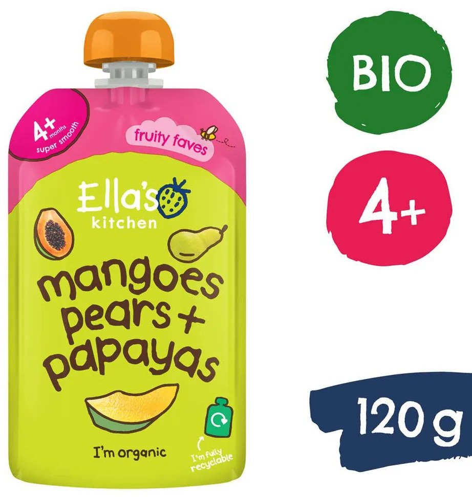 Ella's Kitchen BIO Mango, hruška a papája (120 g)