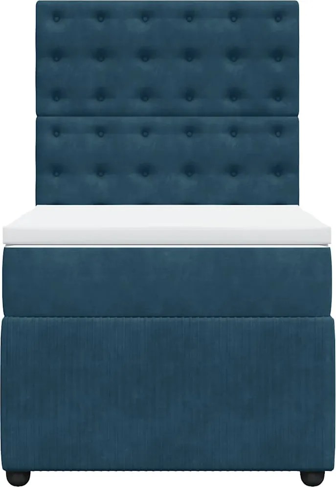 Box spring postel s matrací tmavě modrá 80 x 200 cm samet 3292206
