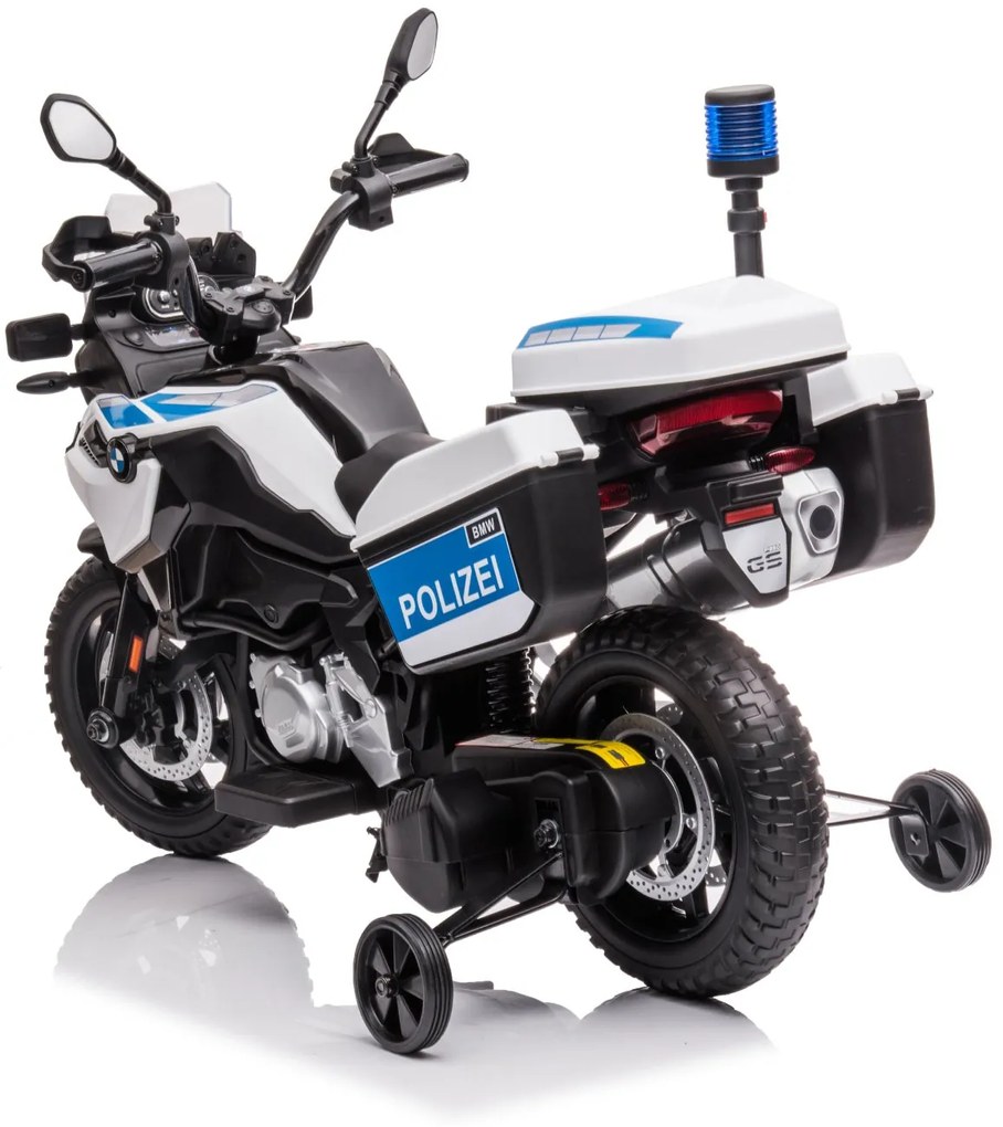 Dětská elektrická motorka BestBerg BBCC-80W – BMW F 850 GS / nosnost 30 kg / Li-Ion baterie / policie