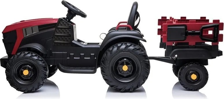 LEAN CARS Bateriový traktor s přívěsem BDM0925 EVA kola MP3 červený