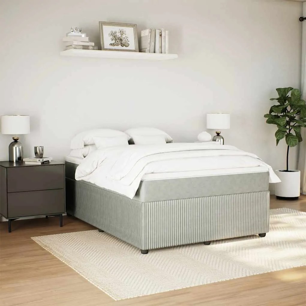 Box spring postel s matrací světle šedá 140x190 cm samet 3285638