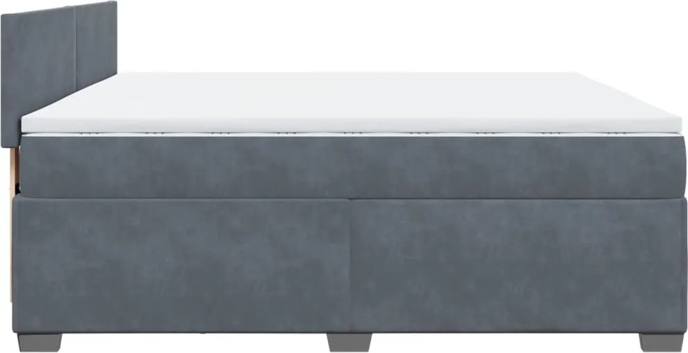 Box spring postel s matrací tmavě šedá 200x200 cm samet 3288697